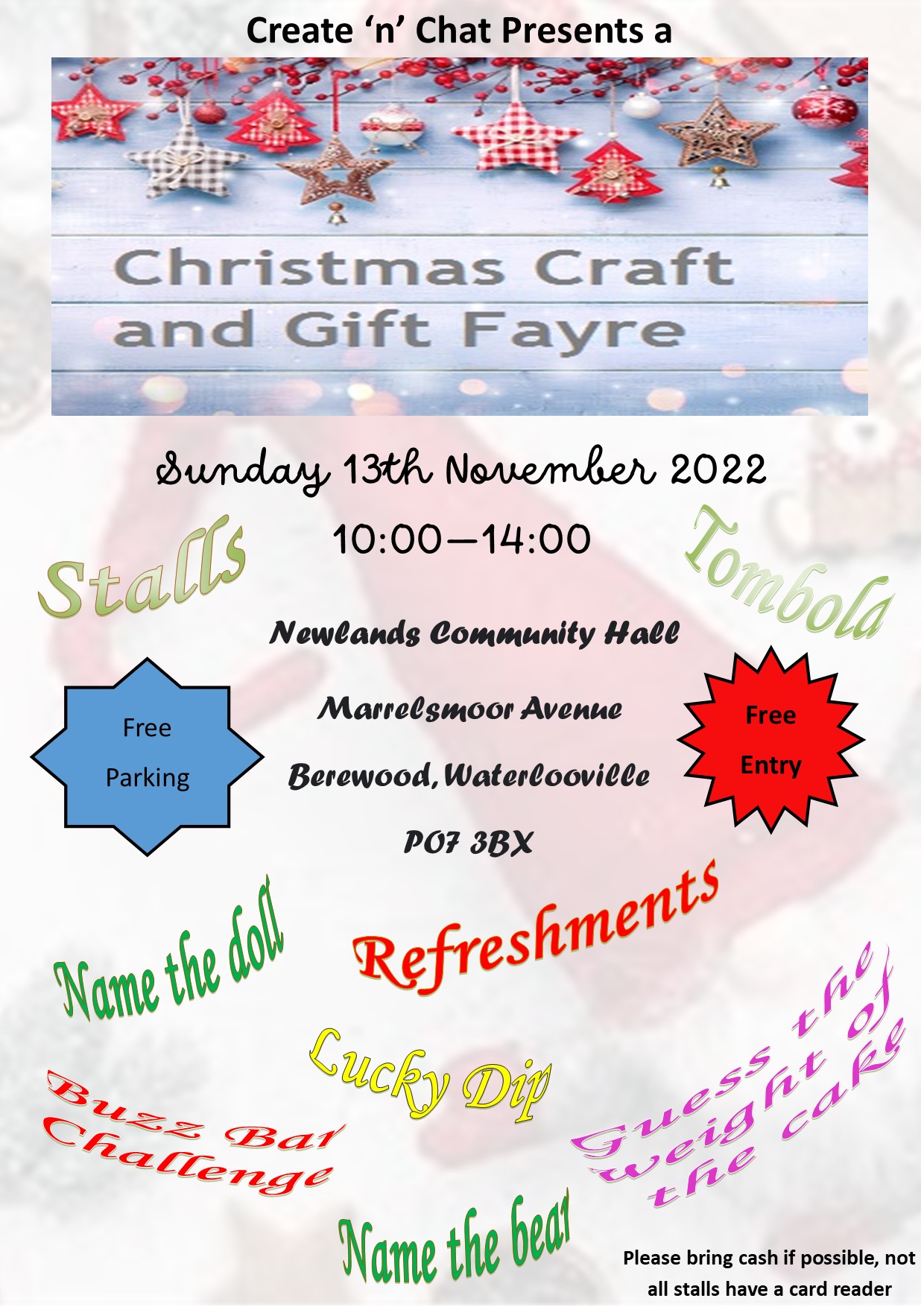 Create'n'Chat Christmas Craft Fayre - Berewood Hampshire